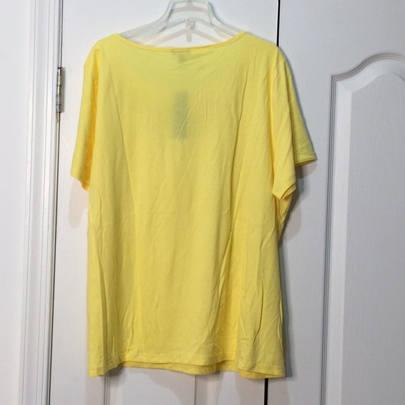 Talbots | Tops | Talbots 3x Yellow T Floral Embroidered Yellow Nwt ...